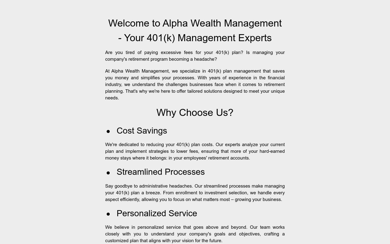 401k Management
